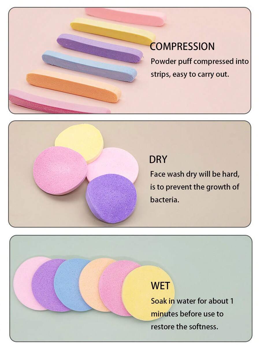 12 Compressed Sponge Sticks, Compressed Face Sponge Makeup Remover ...