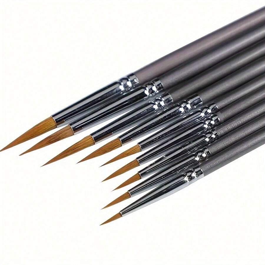 9 Peças Conjunto de Pincéis de Pintura de Pelos de Doninha de Uso ...