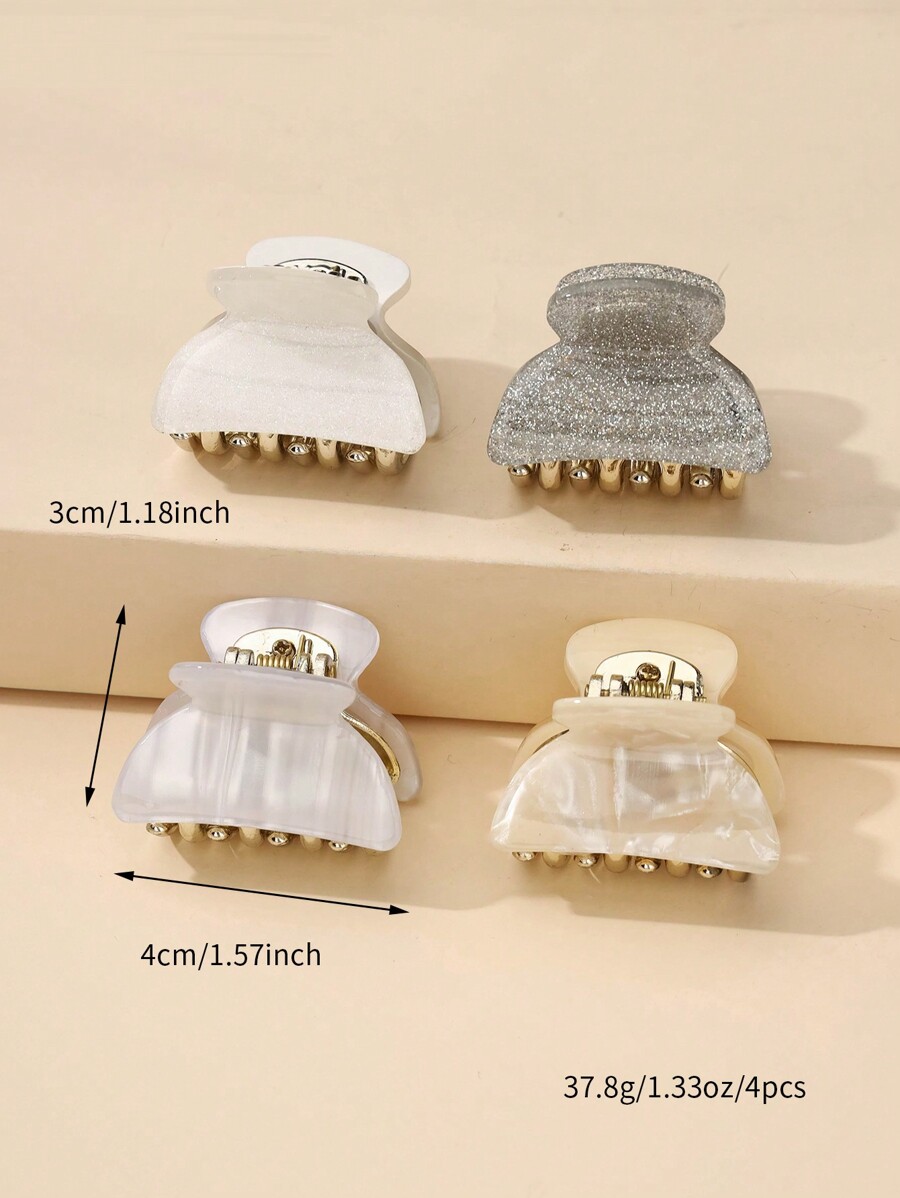 Random 2pcs Women's White & Gold Color Hair Claw Clips for Sale ...