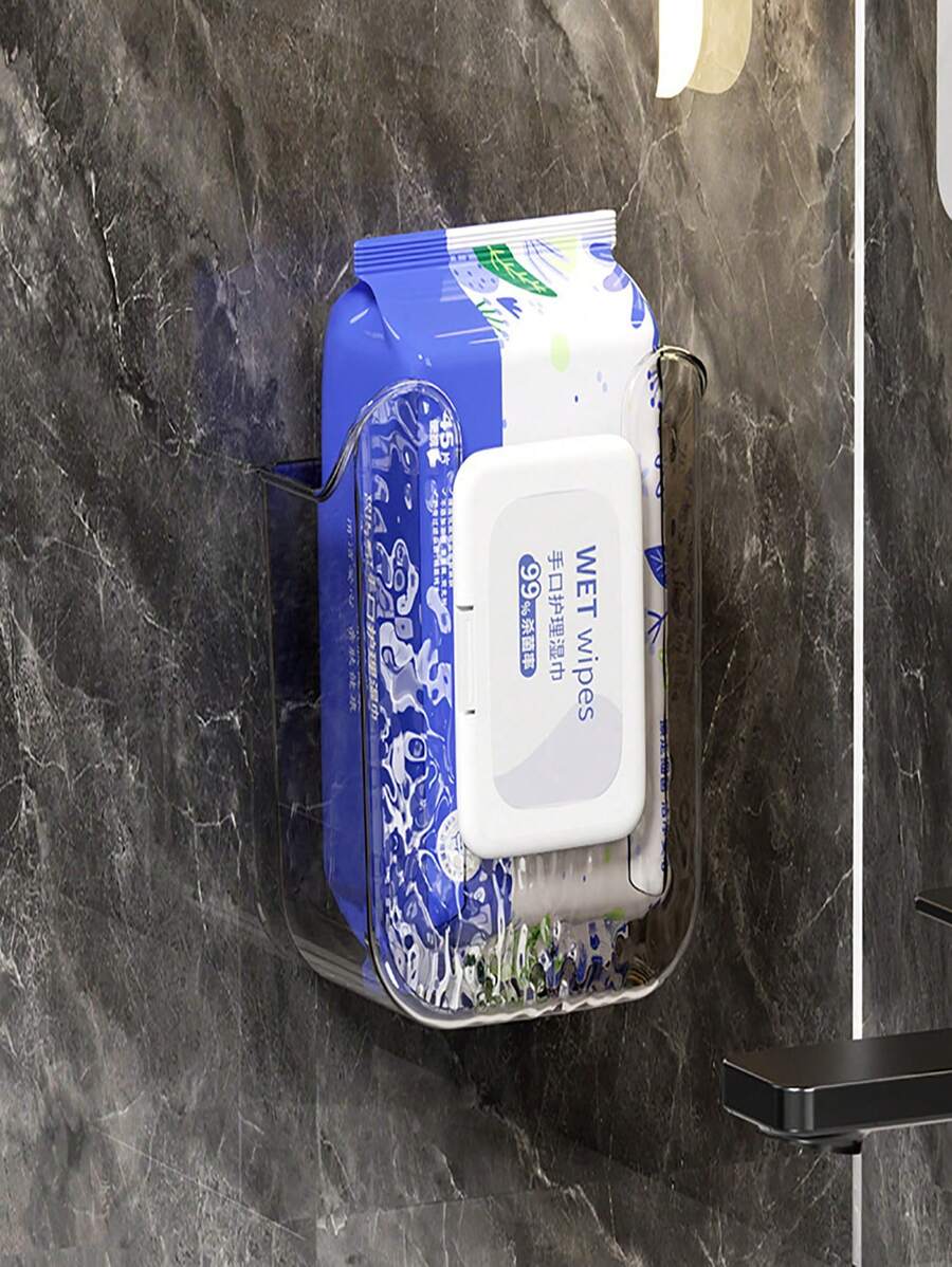 Wall-Mounted Wet Wipes Container, Tissue Box, No Drilling Required ...