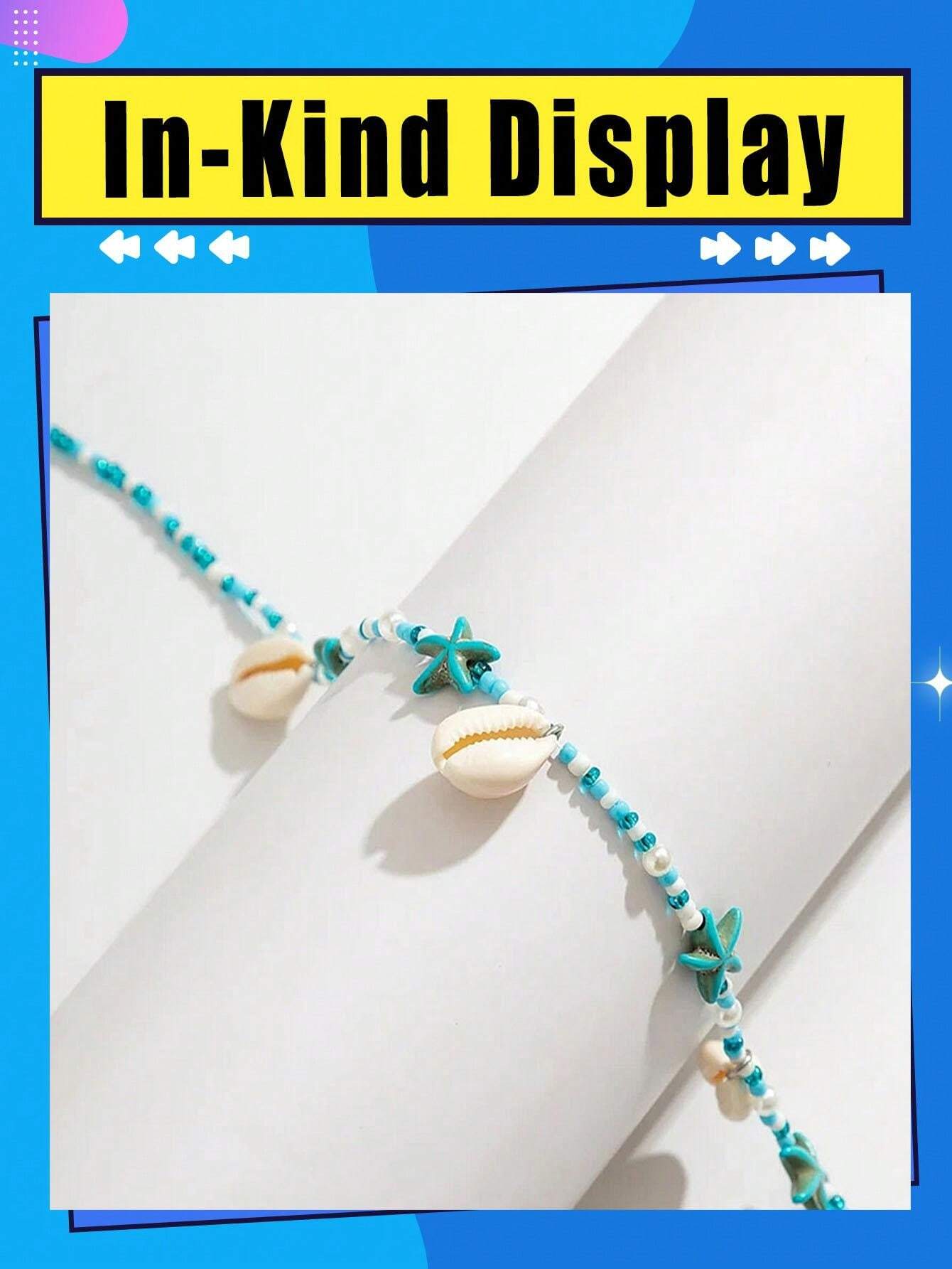 1pc Bohemian Style Seashell Pendant Waist Chain With White Rice Beads ...