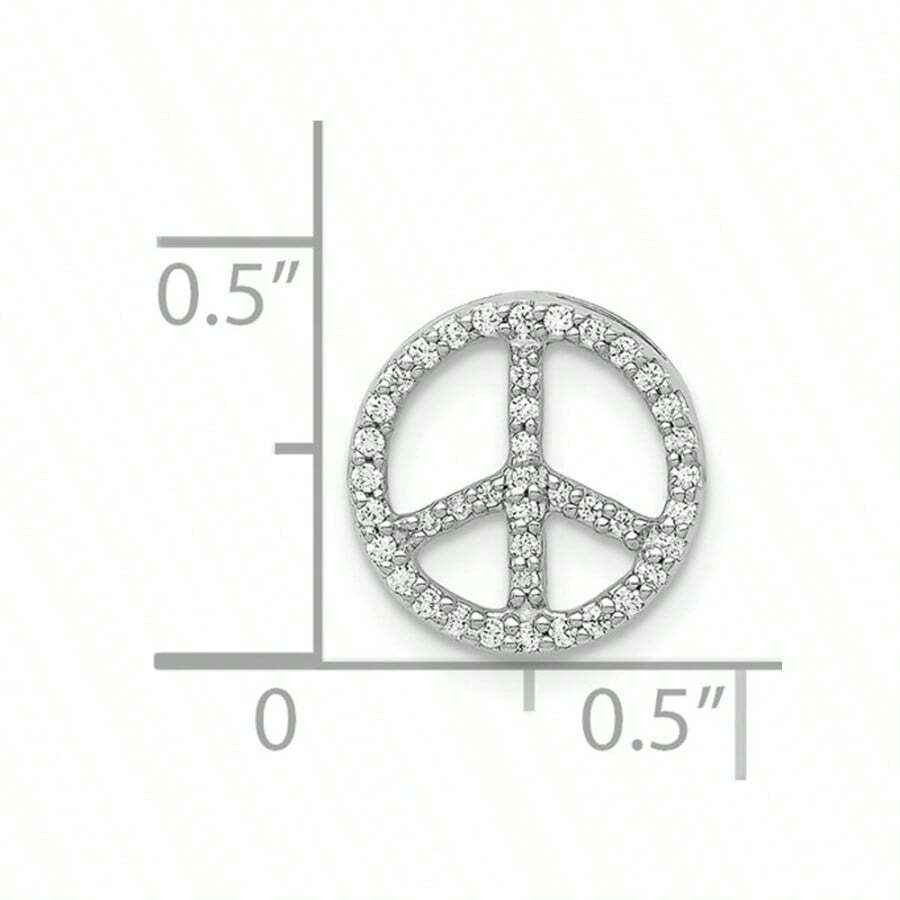 Gem And Harmony 1/7 Carat (Ctw) Lab-Grown Diamond Peace Sign Charm ...