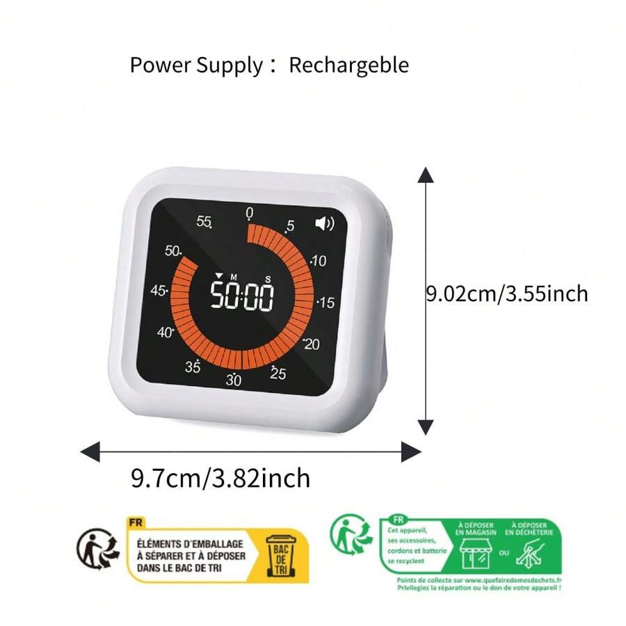 Fashion Visual Timer Rechargeable Kitchen Timer Manual Countdown ... Fashion Visual Timer Rechargeable Kitchen Timer Manual Countdown ...