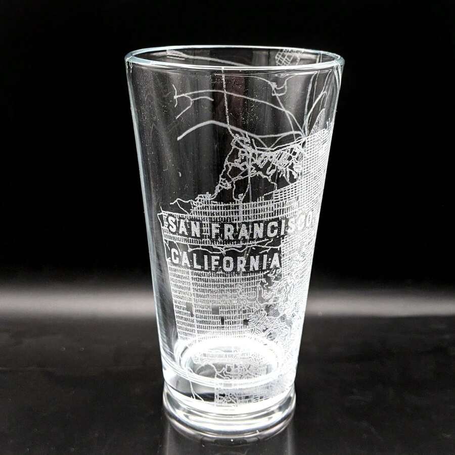 SAN FRANCISCO CALIFORNIA Laser Engraved 16oz Pint Glass, Great Gift ...