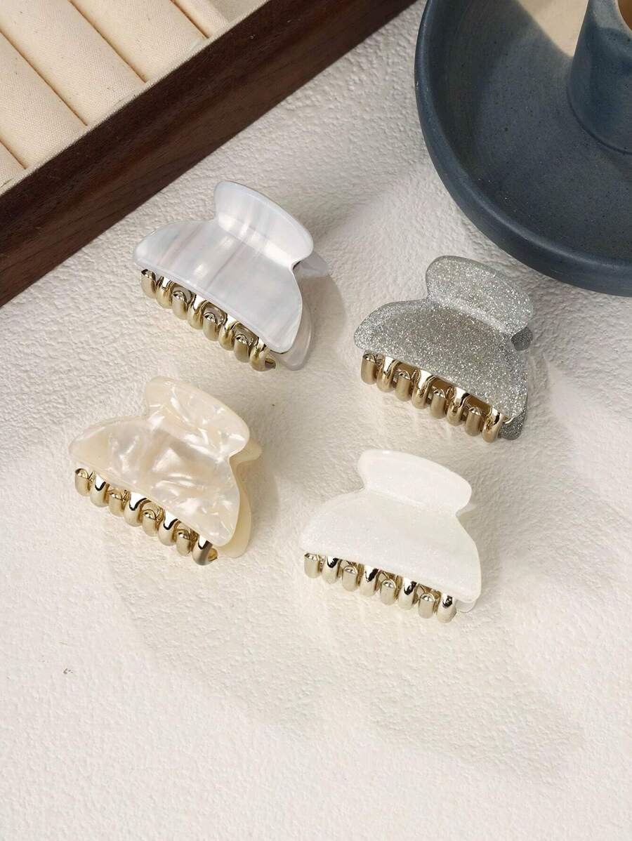 Random 2pcs Women's White & Gold Color Hair Claw Clips for Sale ...