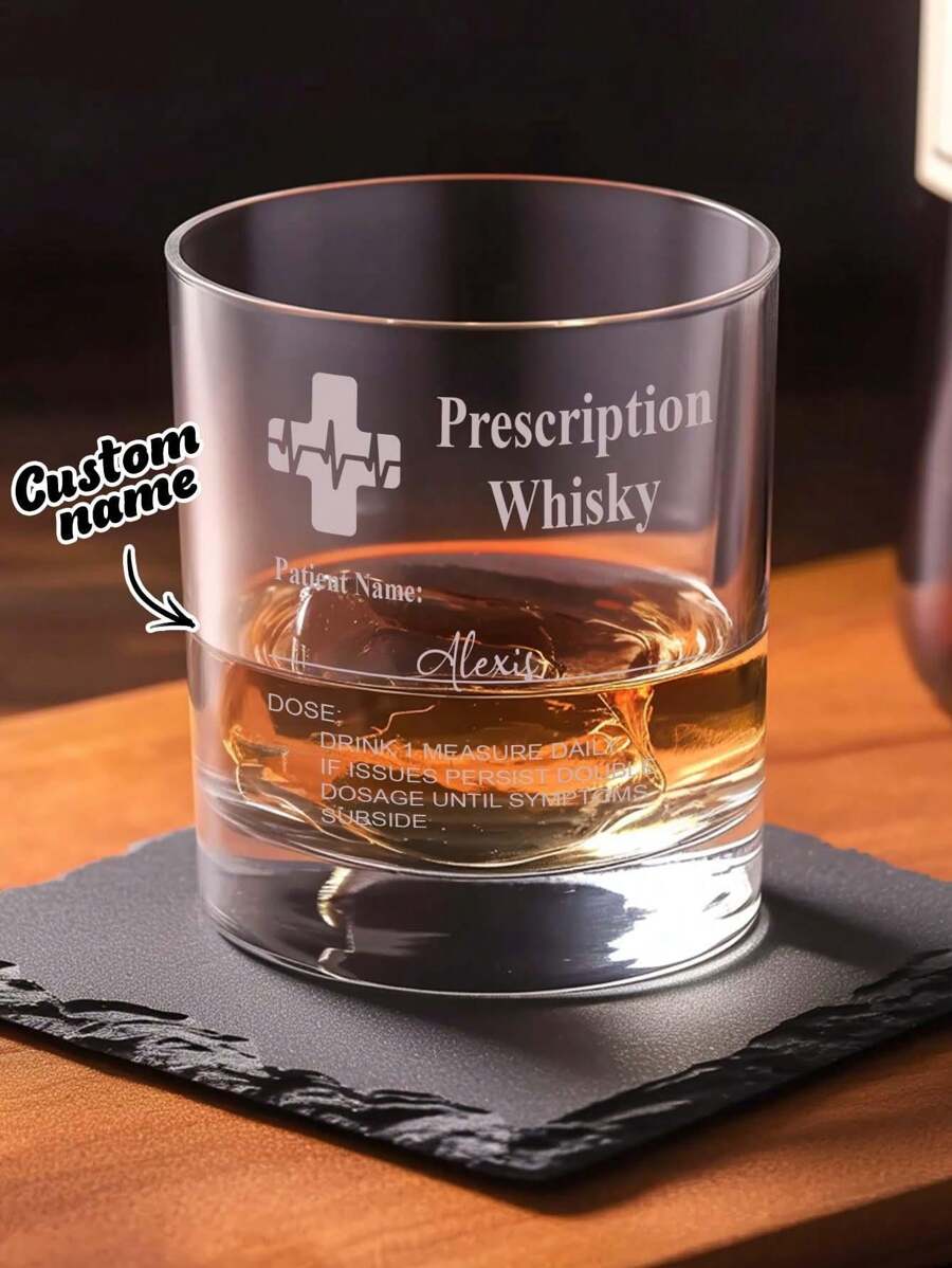 1pc Custom Name Whiskey Glass, Custom Name Whiskey Tumbler Glass ...