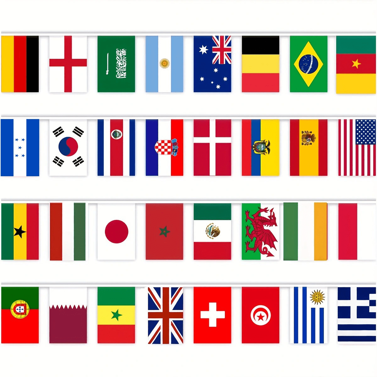 50 Countries+100 Countries String Flag Banner 14cmx21cm 5.5x8.2in ...