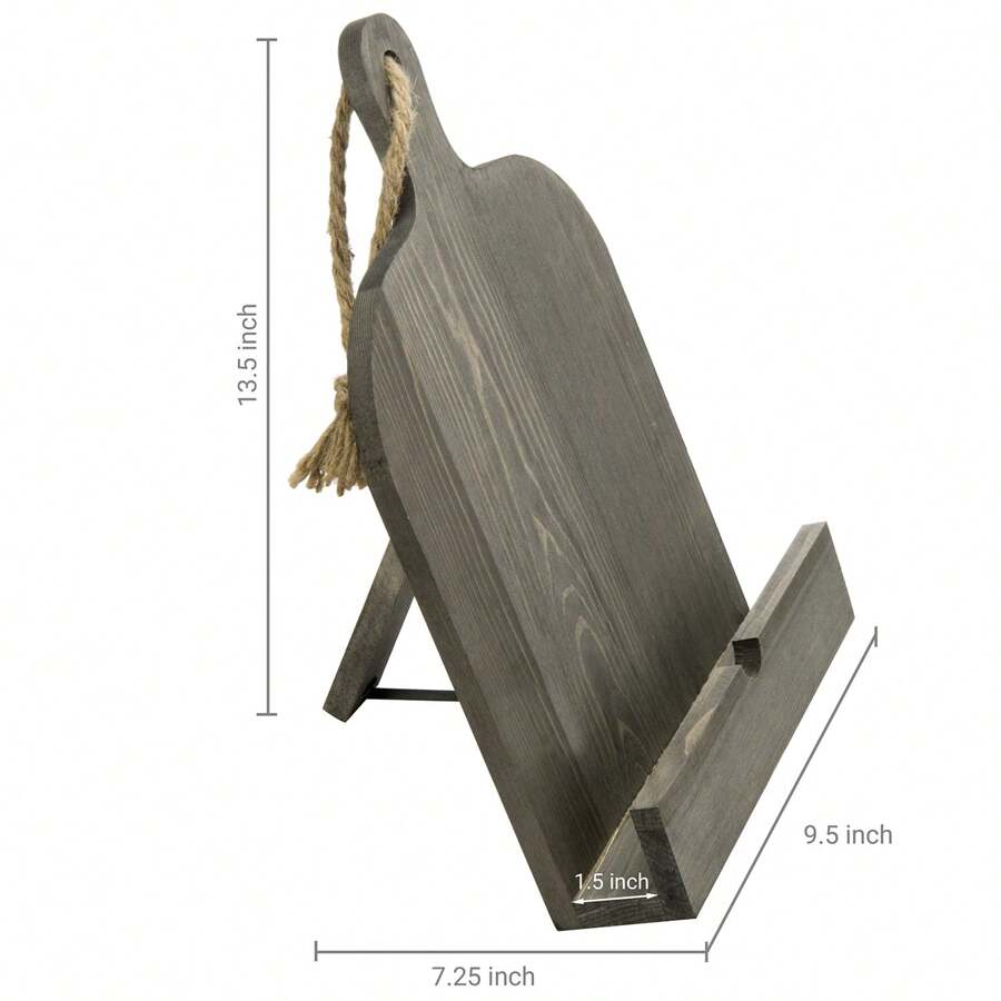 MyGift Rustic Gray Wood Kitchen Cookbook Stand With Cutting Board ...
