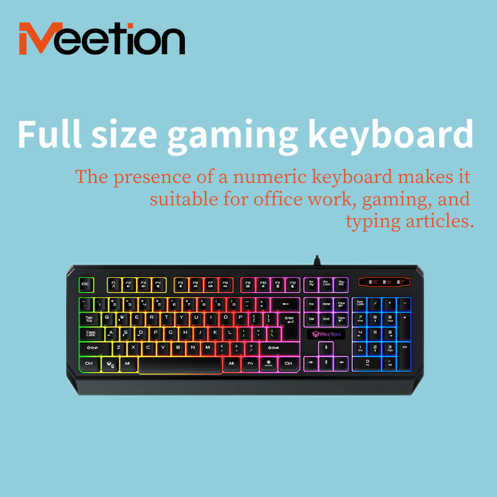 Meetion Full Size Backlit Gaming Keyboard, High Quality Membrane ...