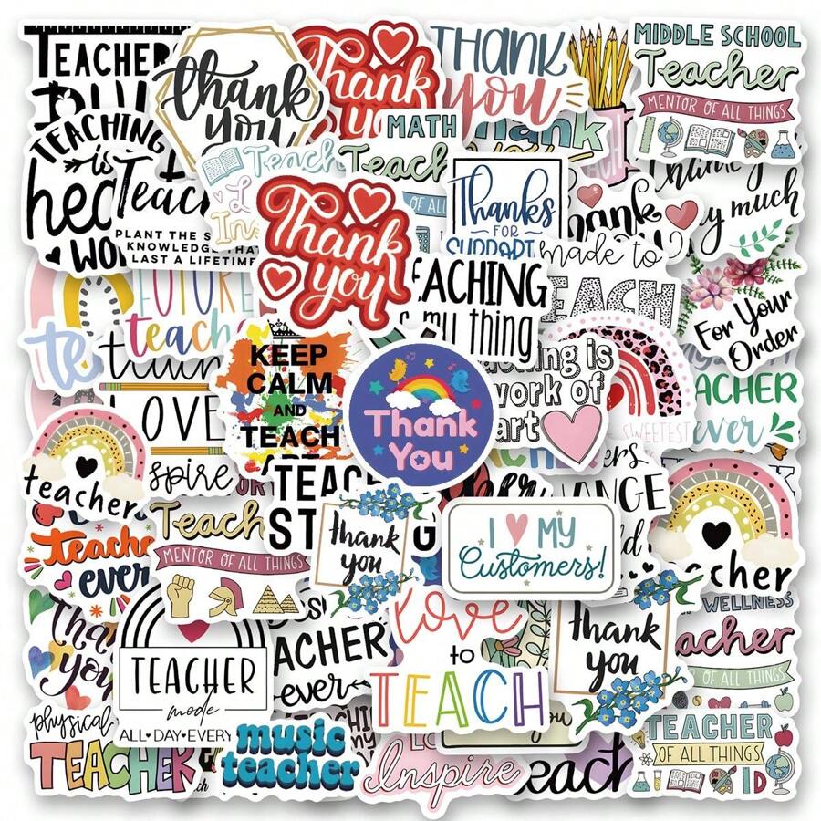 Teacher Stickers, 60PCS Bulk Teacher Appreciation Gifts School Supplies ...