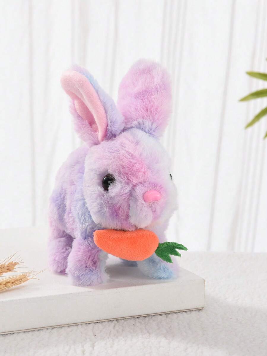 Plush Electric Toy Long-Haired Carrot Bunny Made Of Fur And Mechanism ...