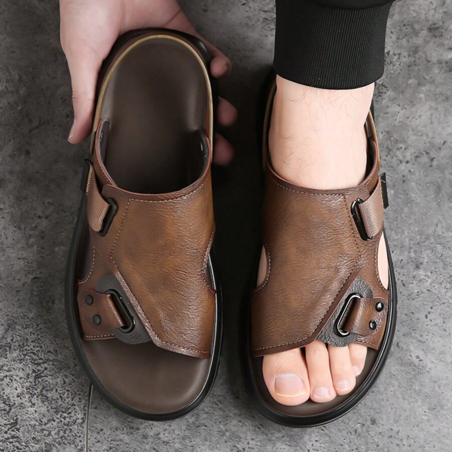 Men's New Summer Thick-Soled Sandals, Outdoor Flip-Flops With Latex ...