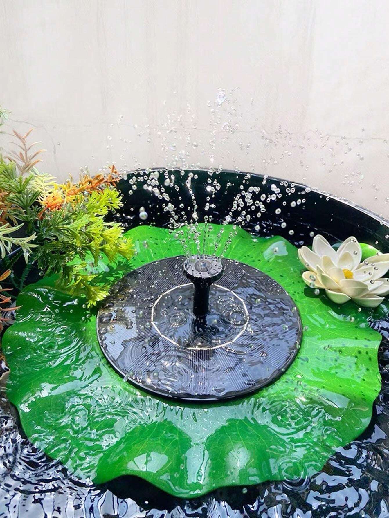 Solar Lily Pad Fountain For Garden Decoration, With DC Brushless ...