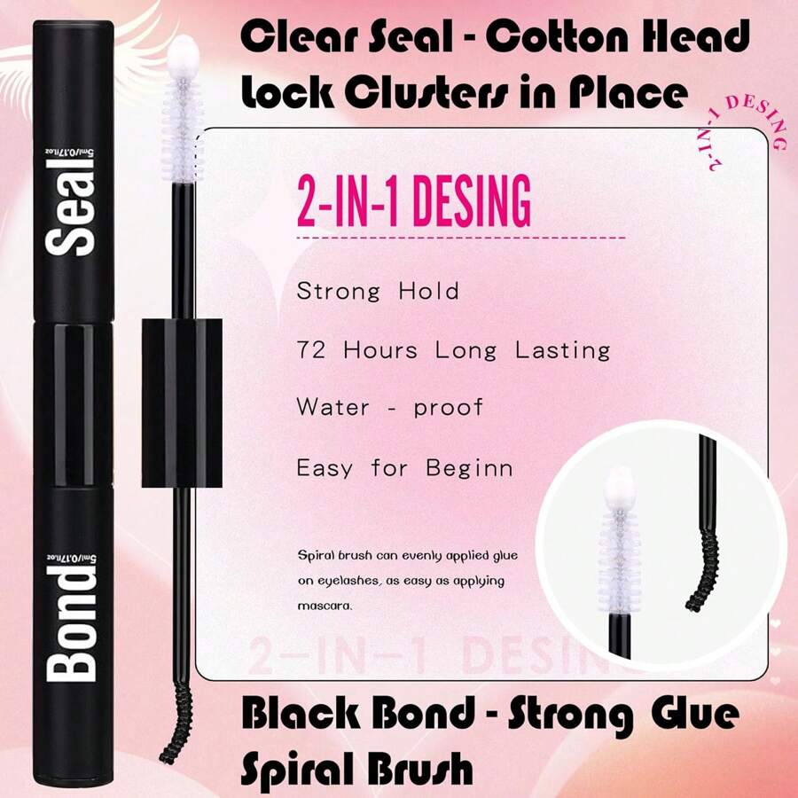 Eyelash Extension Kit: 200pcs Clusters, Fluffy 10-18mm DIY Kit With Adhesive And Sealant, Strong ...