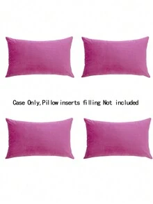 4pcs Modern And Comfortable Super Soft Short Plush Solid Color ...