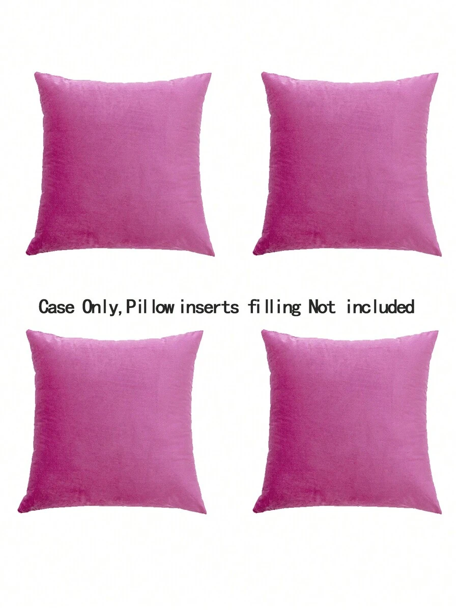 4pcs Modern And Comfortable Super Soft Short Plush Solid Color ...