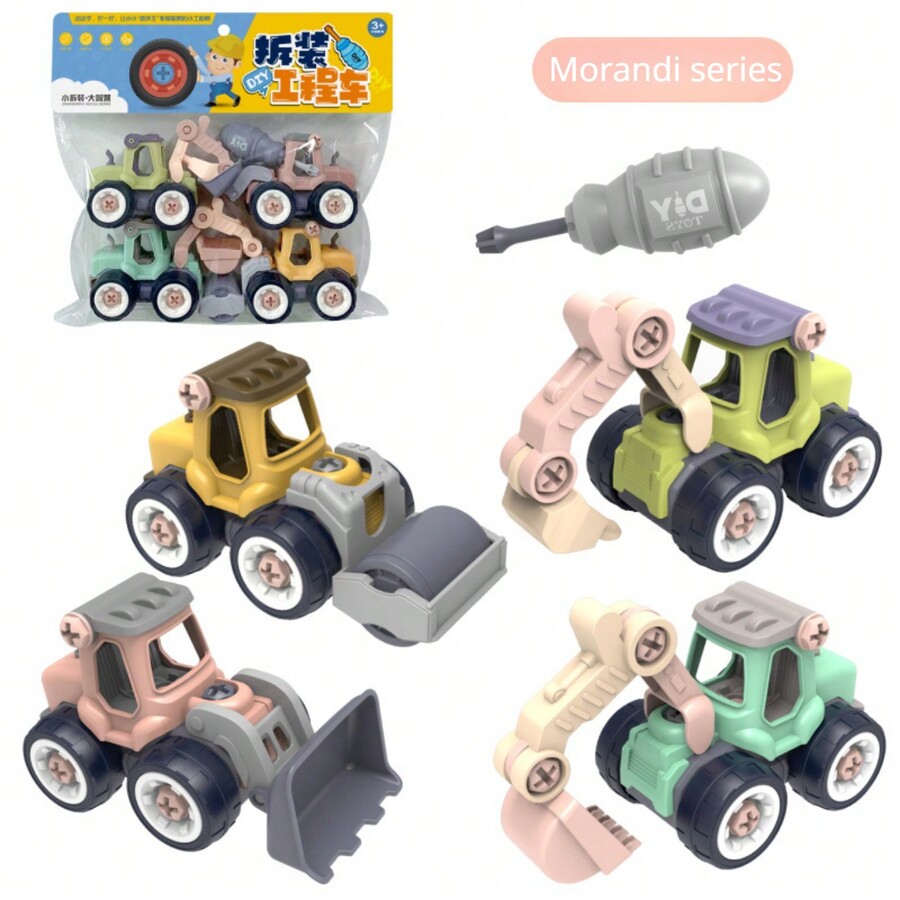 DIY Disassembly & Assembly Engineering Vehicle Toy Set, Screw Assembly ...