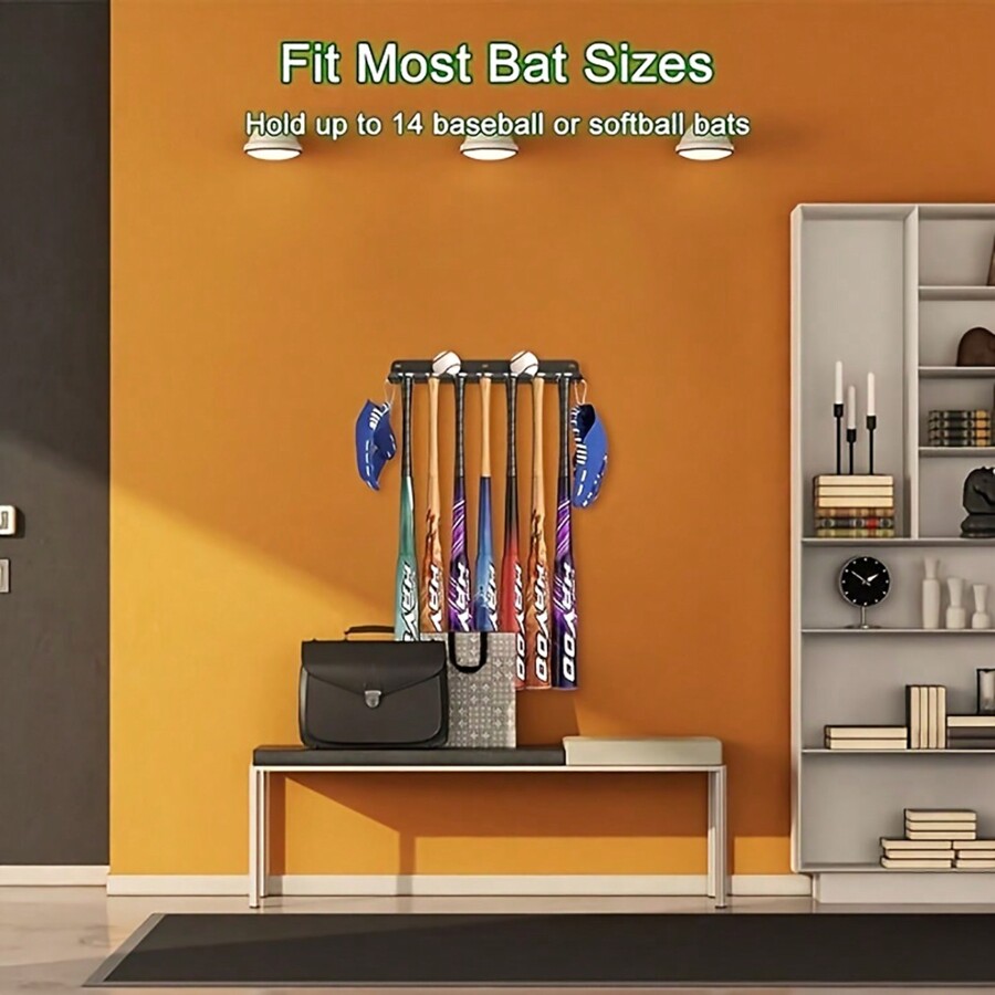 1pc Metal Baseball Bat Storage Rack, Baseball Softball Bats Organizer ...