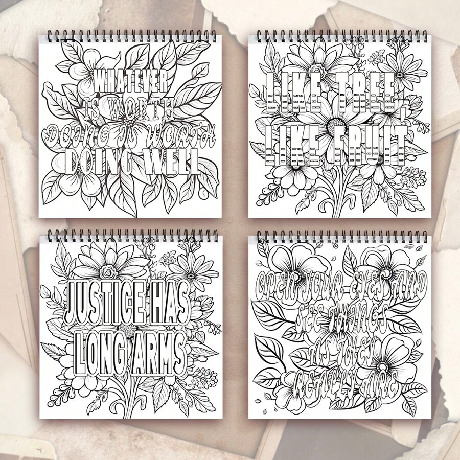 Adult Spiral Coloring Book - 30 Sheets, 8.3x8.3 Inch, Stress Relieving ...