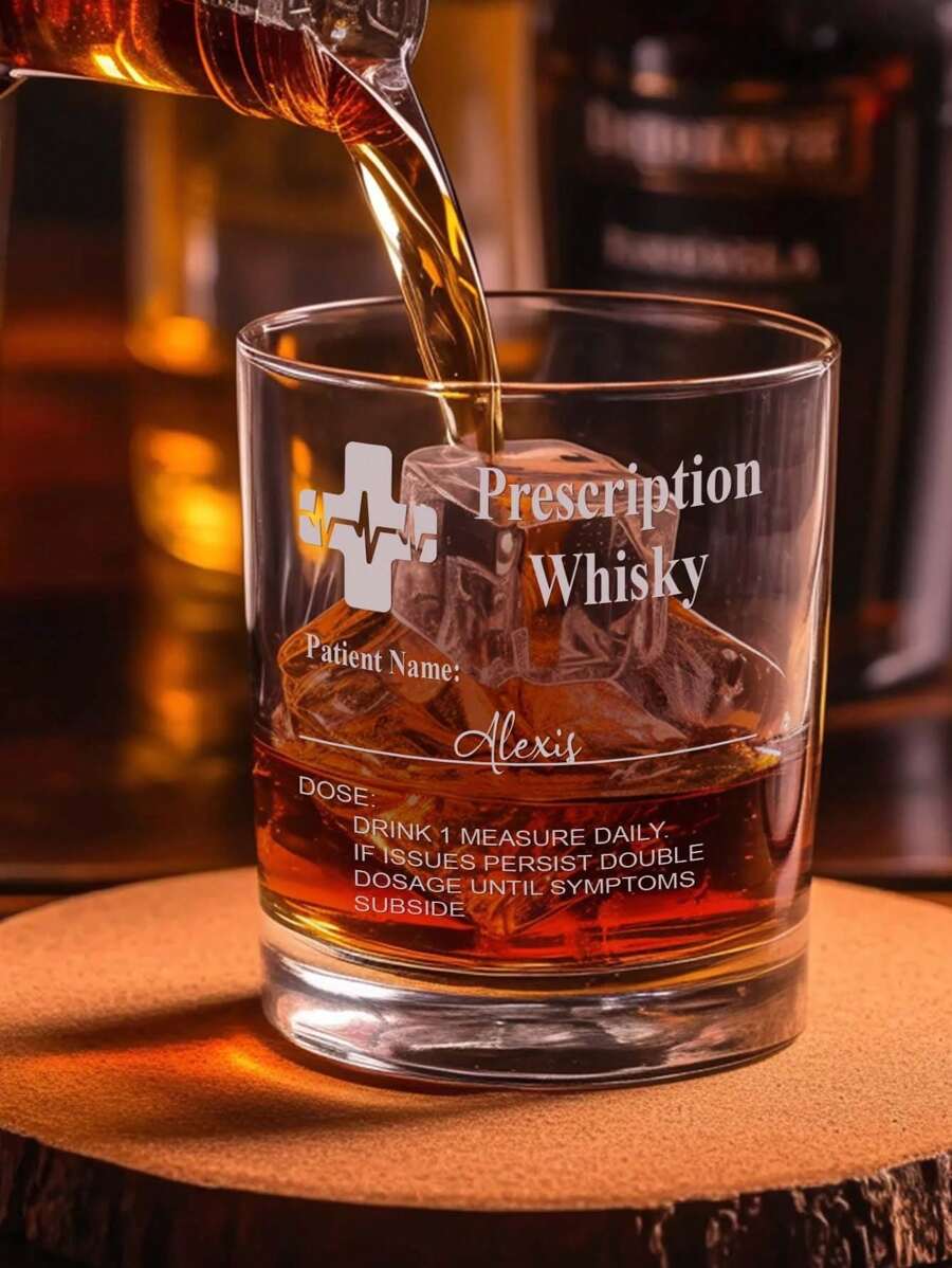 1pc Custom Name Whiskey Glass, Custom Name Whiskey Tumbler Glass ...