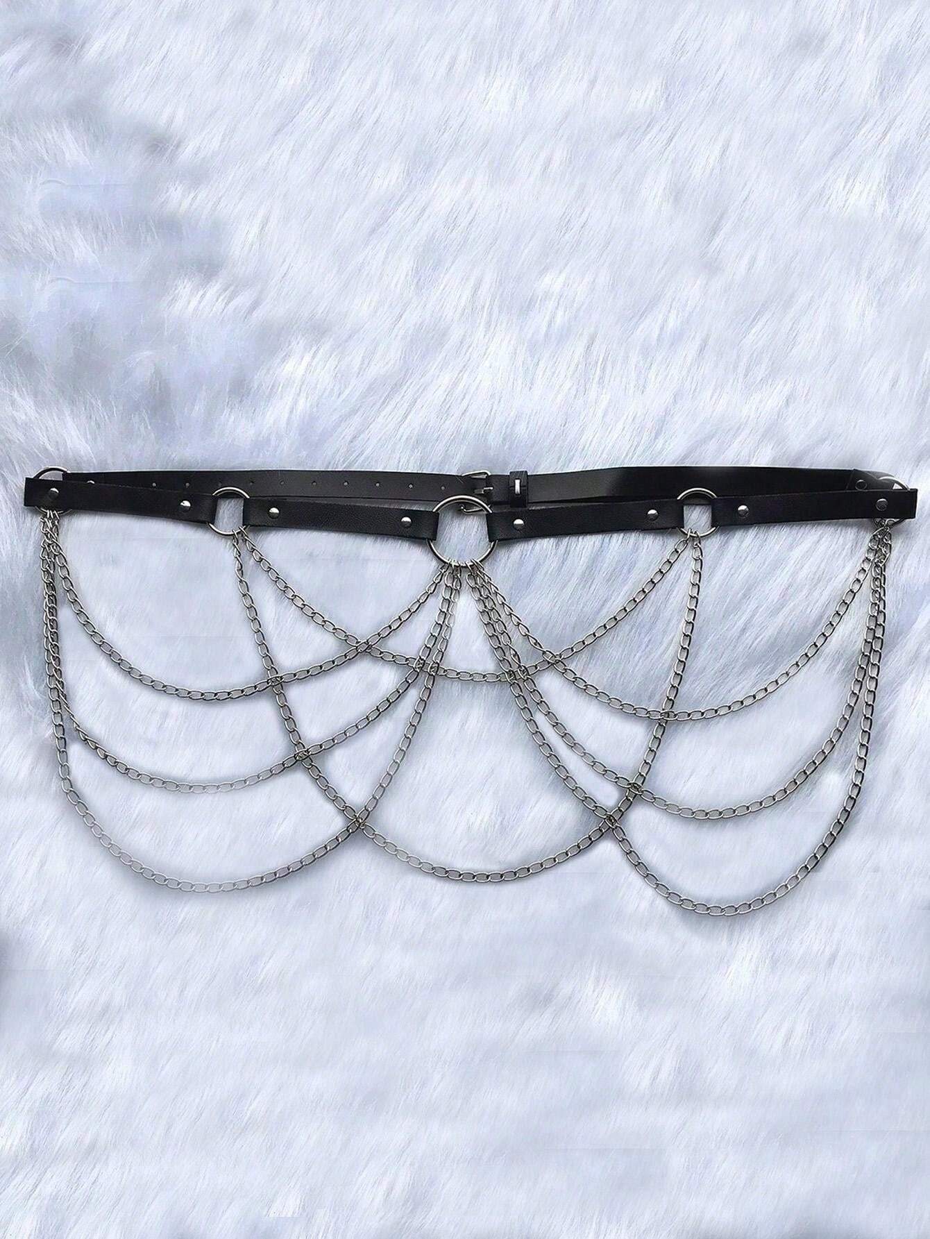 A Fashionable Women's Waist Chain Multiple Layers Of Gold Chains ...