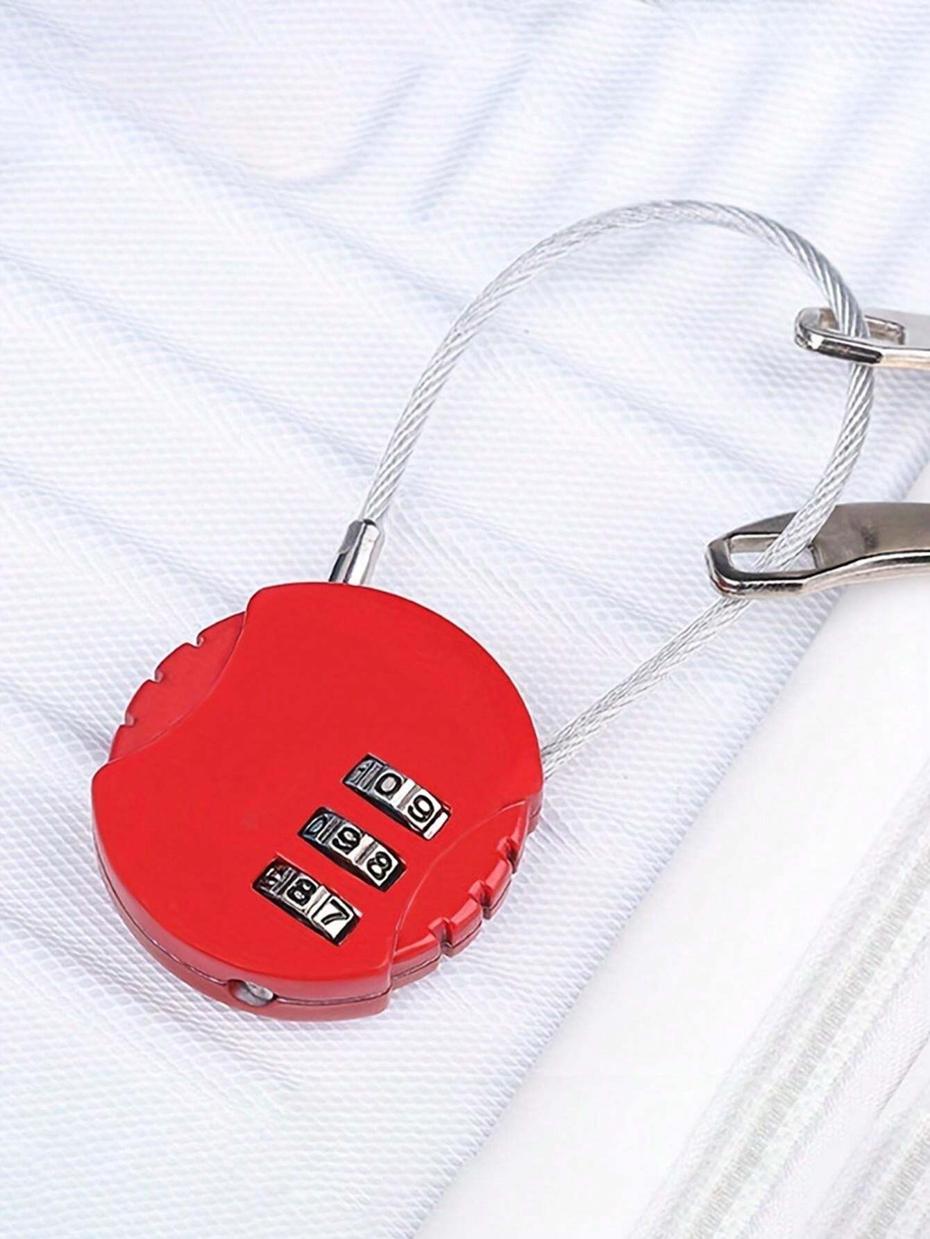 1pc Wire Rope 3 Digit Combination Lock, Suitcase Password Padlock Cable ...