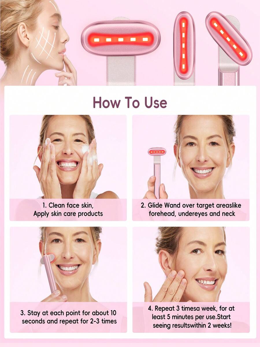 Facial Light-Therapy-Wand, Red Light Therapy For Face And Neck - Facial ...