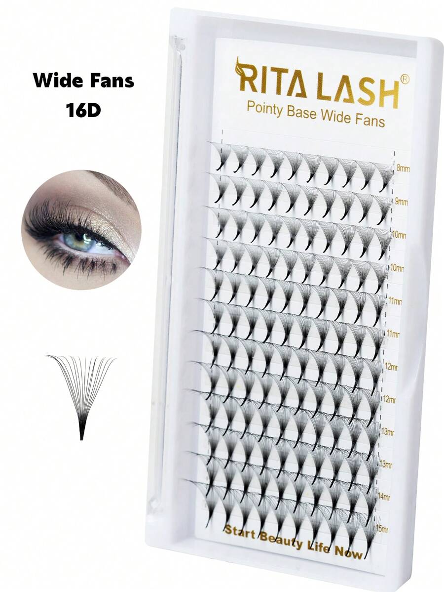 RITALASH Premade Fan Eyelash Extensions 16D Thickness 0.05 C/D Curl ...