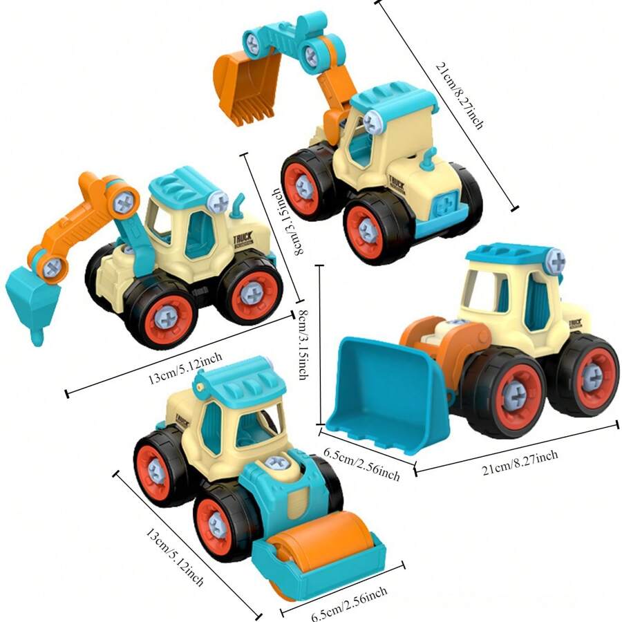 DIY Disassembly & Assembly Engineering Vehicle Toy Set, Screw Assembly ...