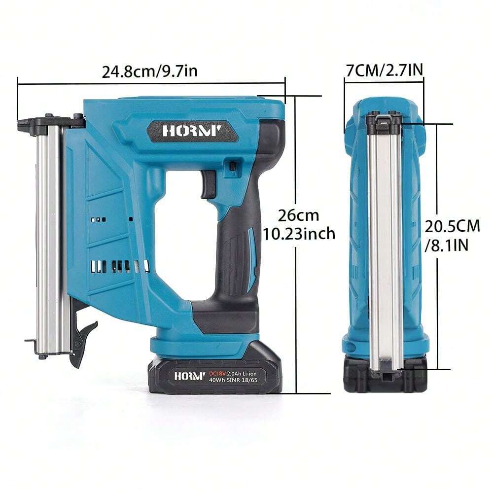 Hormy 18V Cordless Brad Nailer With Dual Batteries, Max 100 Nails/Min ...