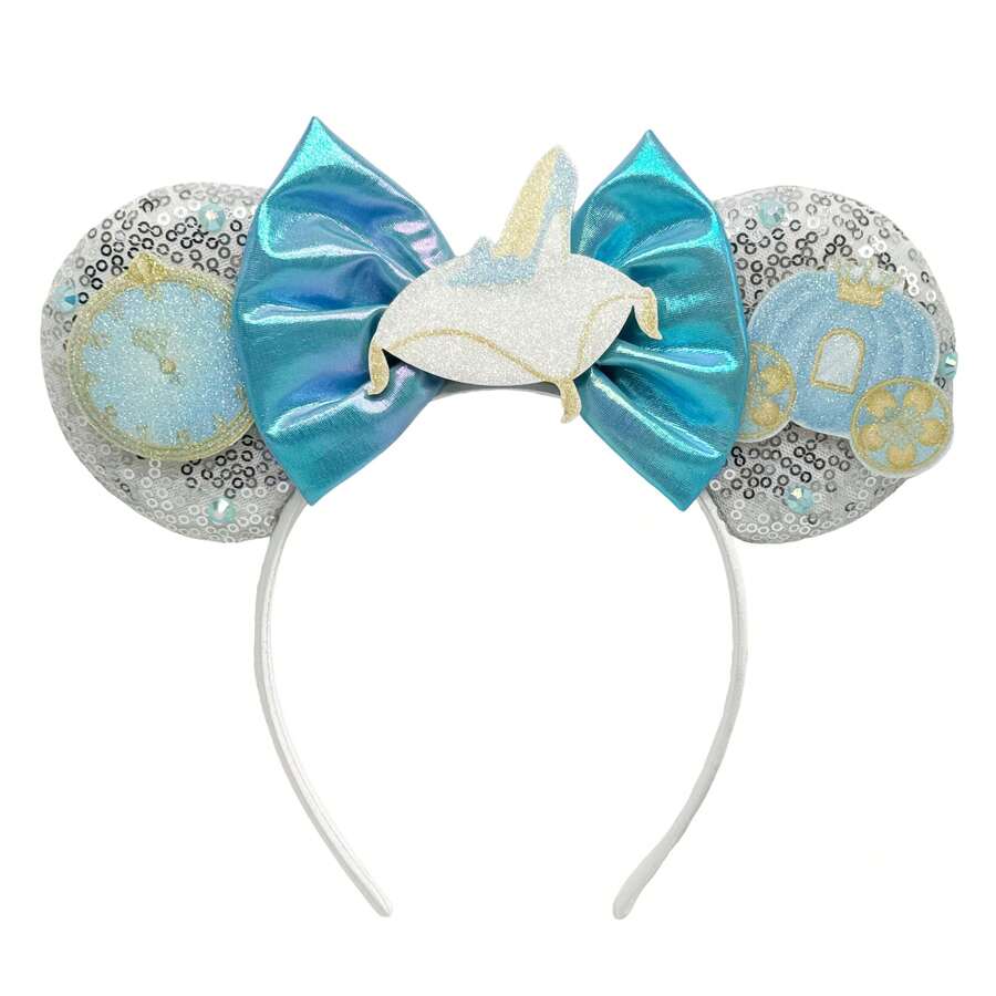Disney Princess Carriage Headband, Sequin Ear Party Headpiece, Castle ...