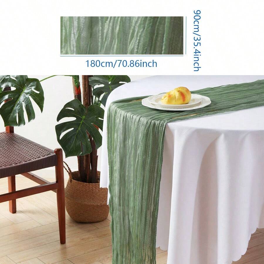 1pc Cheese/Grass Green Bohemian Table Runner Fabric Tablecloth, For ...