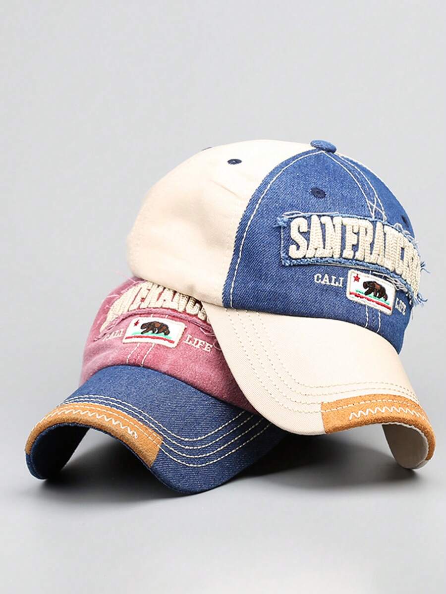 Color-Blocked Baseball Cap Unisex 2024 New Deepened Baseball Cap With ...