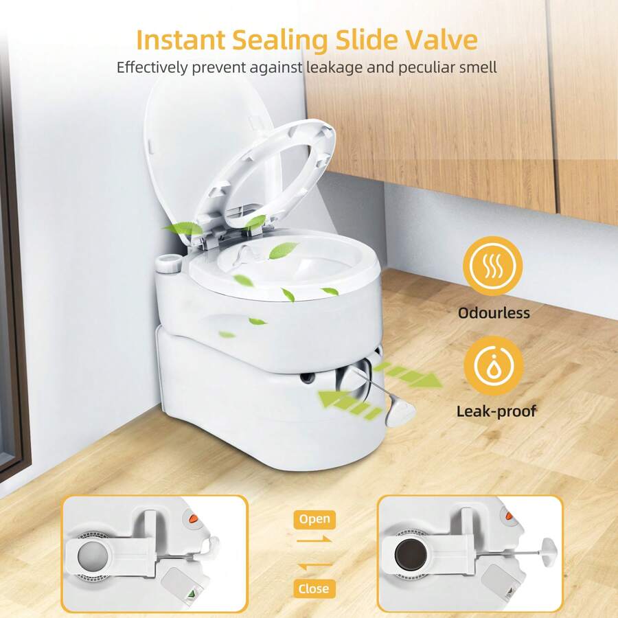 Portable Travel Toilet 6.3 Gallon 24 L Designed Camping Commode Potty ...