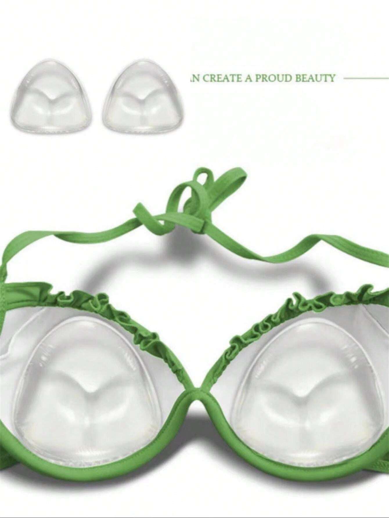 1 Pair Of Transparent Silicone Bra Pads - Triangle Gel Breast Insert ...