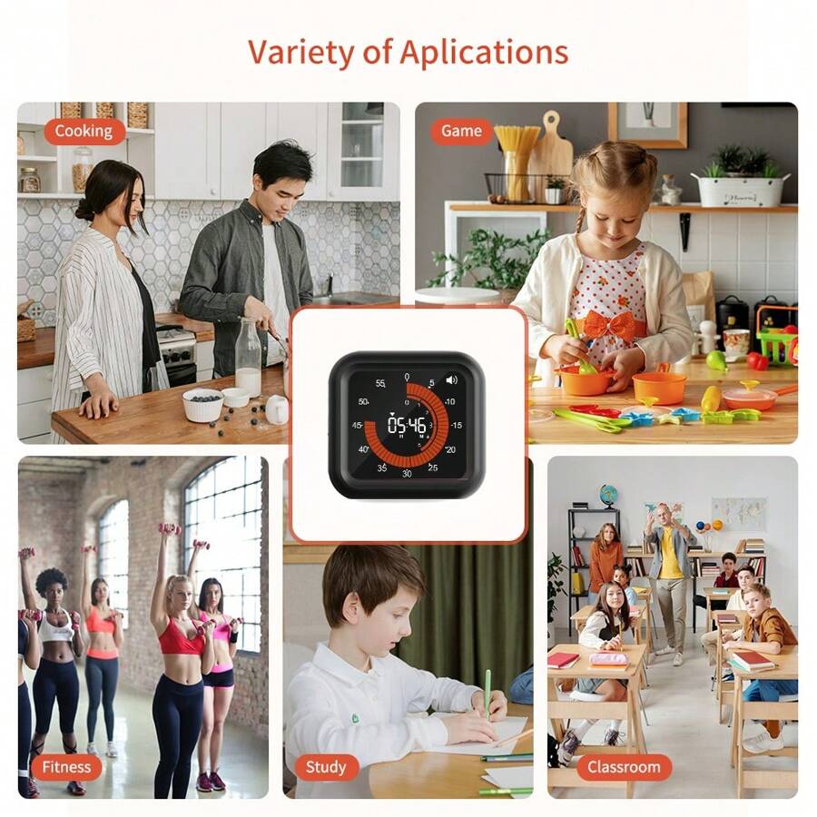 1PC Digital Visual Timer - Max 11H 59M Rechargeable Countdown Timer ...