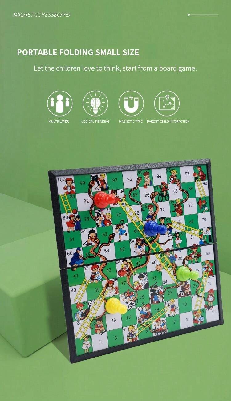 Portable Foldable Snakes And Ladders Chess Set Toy With Strong Suction ...