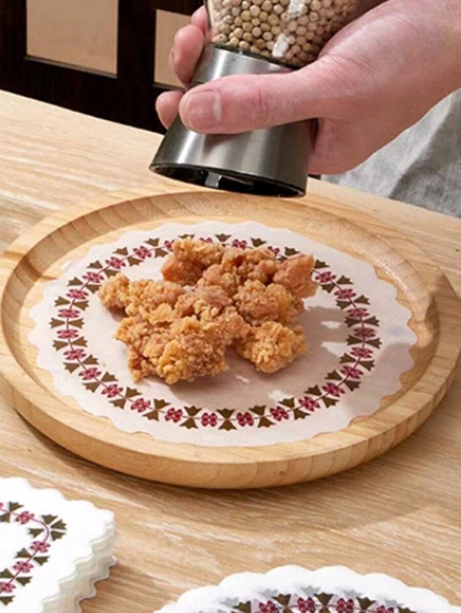 100pcs,Food Pad Paper Fried Barbecue Snack Oil Blotting Platter Paper ...