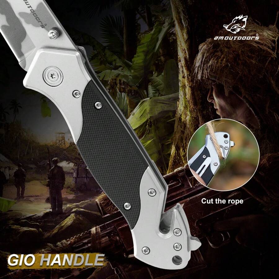 Outdoor Pocket Folding Knife With Locking Mechanism, 7Cr17Mov High ...