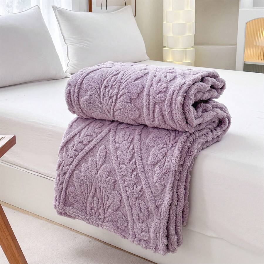 1pc Thickened Bohemian Style Jacquard Faux Sherpa Fleece Blanket, Soft ...
