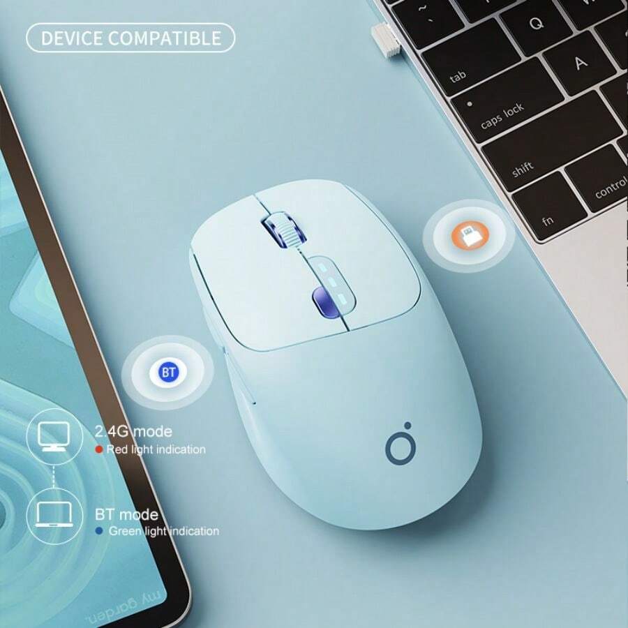 EWEADN Q5 Mini Wireless 2.4G & BT Rechargeable & Silent Mouse, 4-Level DPI Adjustable, With Type ...