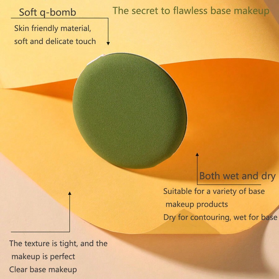 Air Cushion Powder Puff, Non-Latex Dry And Wet Dual-Use Round Sponge ...