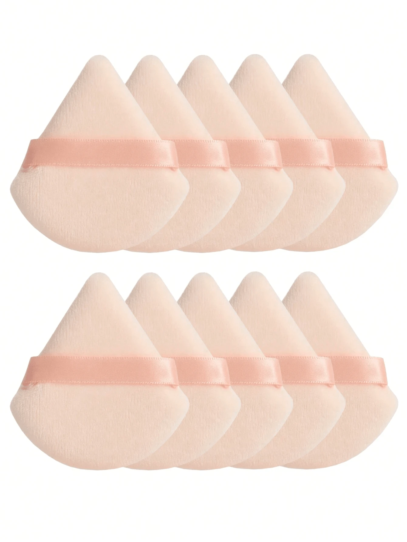 10pcs Triangle Shape Velvet Powder Puff Soft To Touch Makeup Puff ...