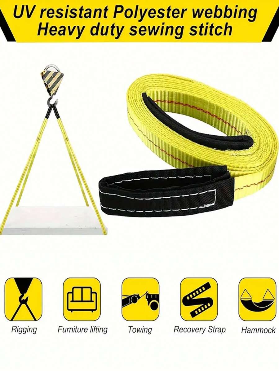 Heavy Duty Lifting Sling Strap-10ft Nylon Material With Flat Eye Design For Rigging, Hoisting ...
