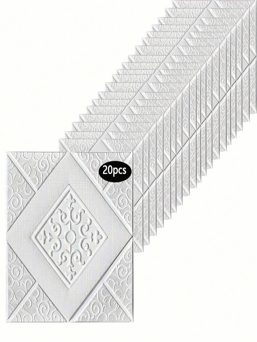10/20pcs 3D Wall Tile Sticker, DIY Foam Self-Adhesive Anti-Collision ...