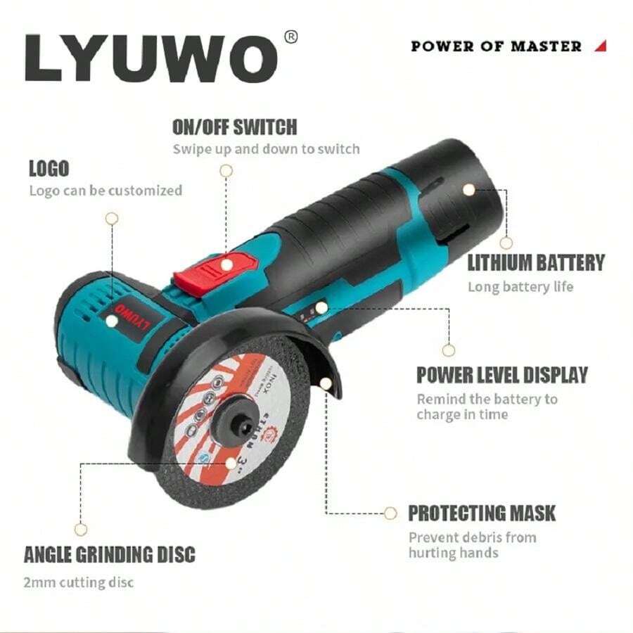 LYUWO LYUWU Mini Angle Grinder Rechargeable Household Electric Cutting ...