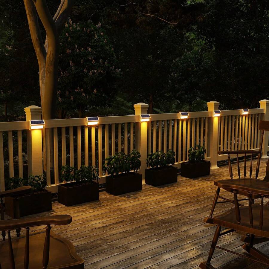 Solar Outdoor Lights, 10 Pack 30 LED Fence Lights Waterproof Solar ...