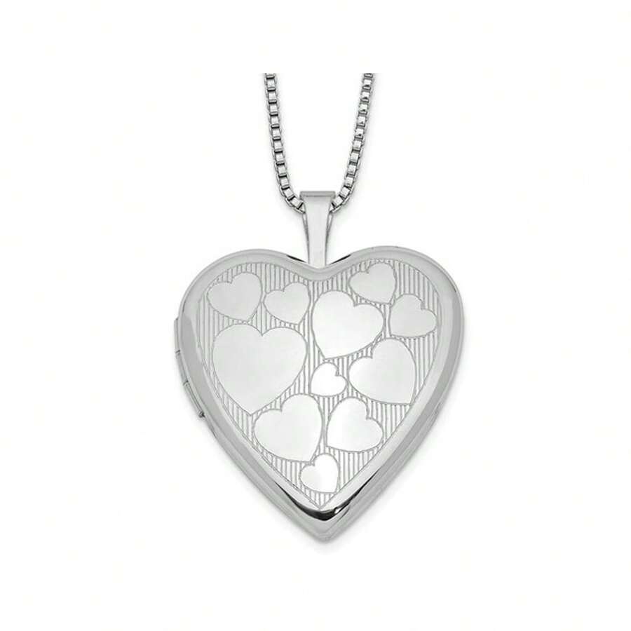 Gem And Harmony Sterling Silver Heart Shaped Floating Hearts Locket ...