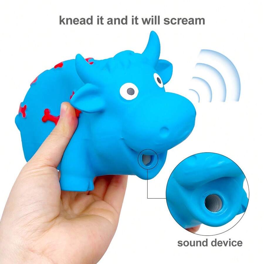 1pc Screaming OX Design Dog Chew Latex Toys, Tough Squeaky Dog Grinding ...