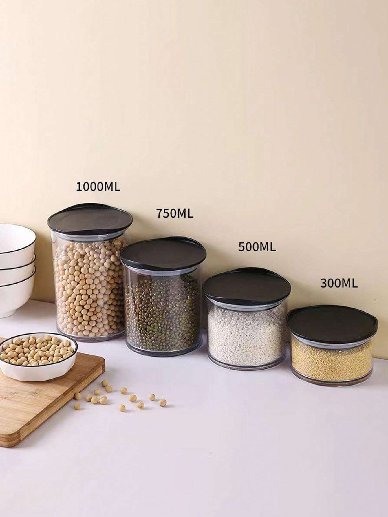 1pc Transparent Food Storage Canister, Grain Storage Box, Sealed ...